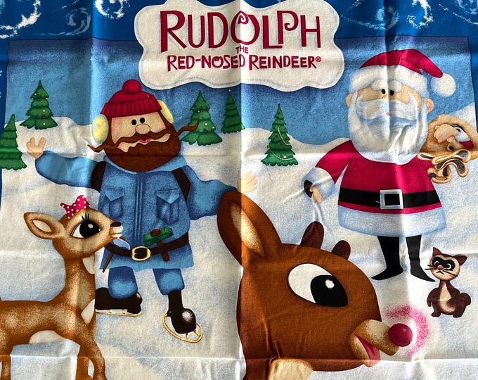 Vintage Quilt Top Panel "rudolph the Red-nosed Reindeer" on the Island ...