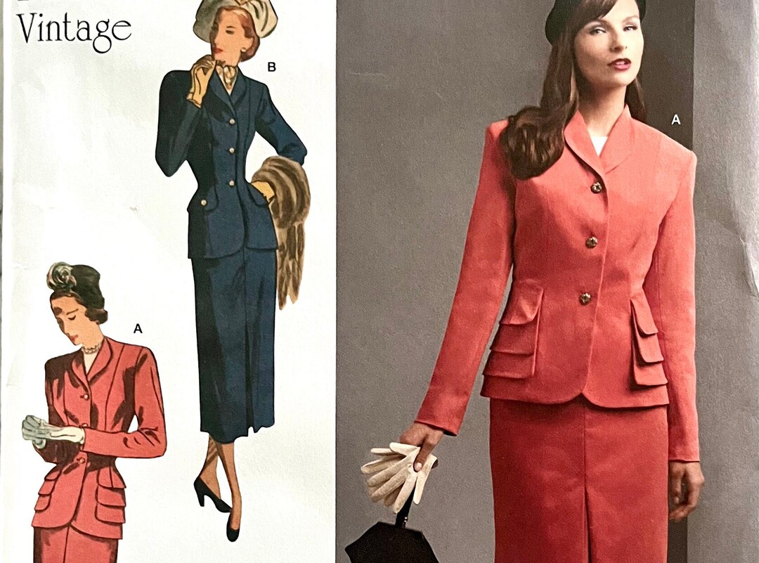 UNCUT 2017 Simplicity 8508 Misses' Remake of a 40's Skirt Suit, Jacket ...