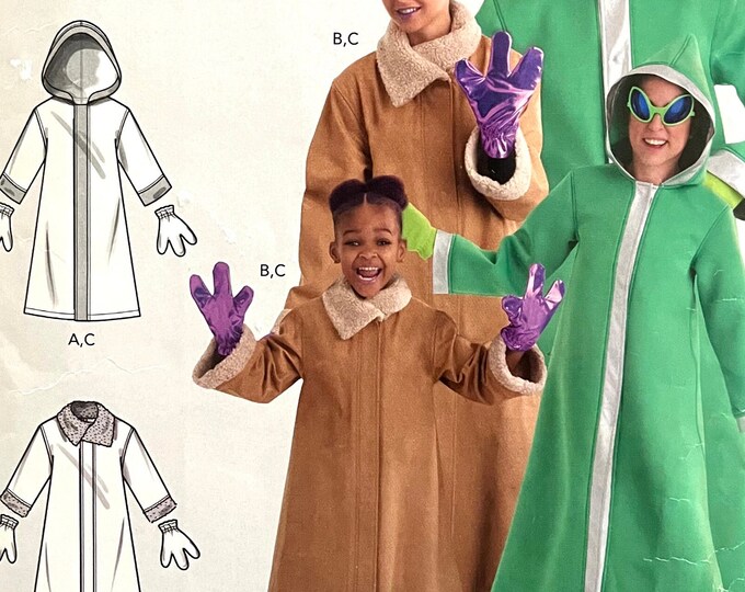 UNCUT 2020 Simplicity 10651 Adult and Children's Alien Robe or Coat, 3 ...