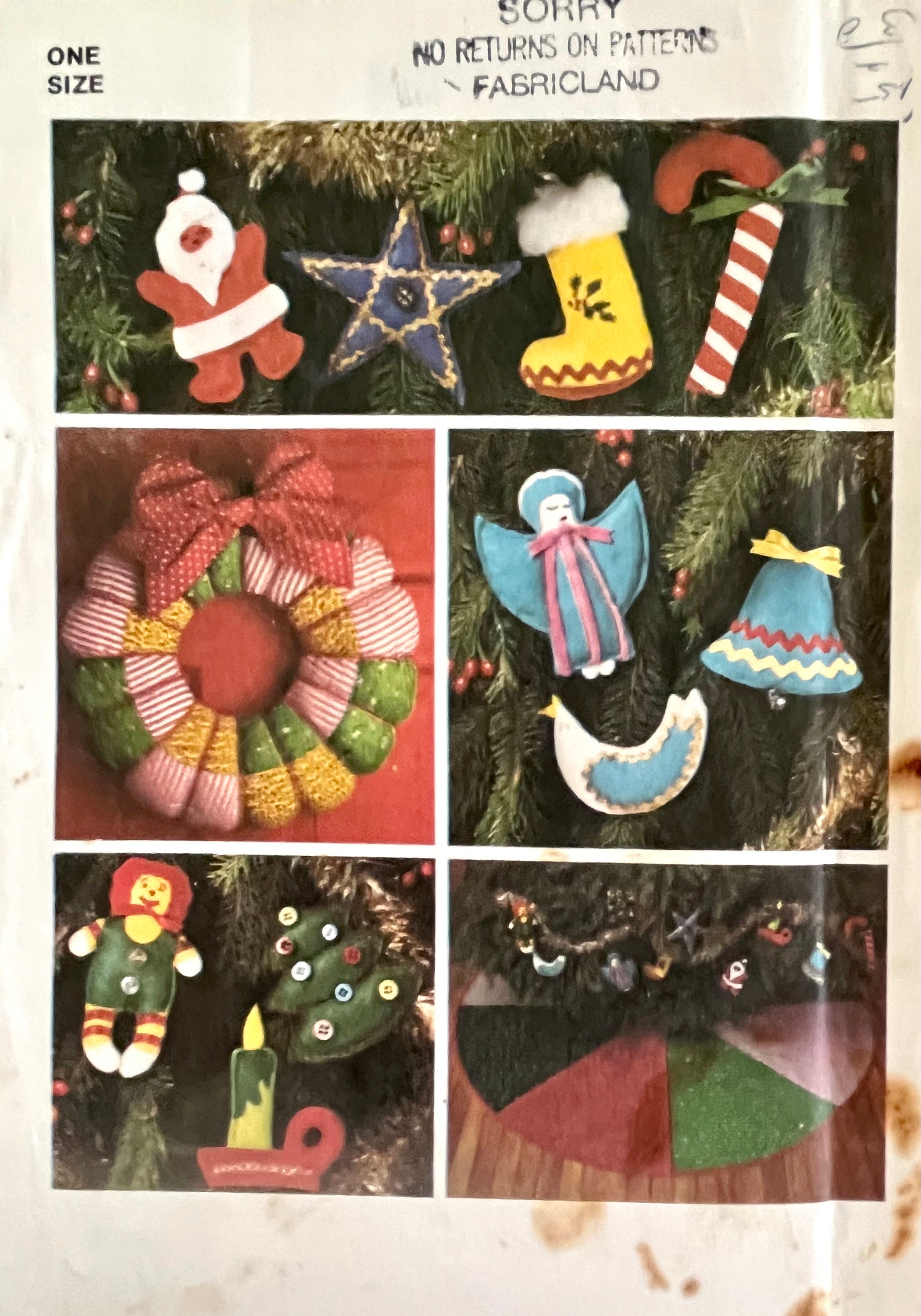 Uncut/complete Christmas Crafts Patterns, Sold Separately, Santa Card ...