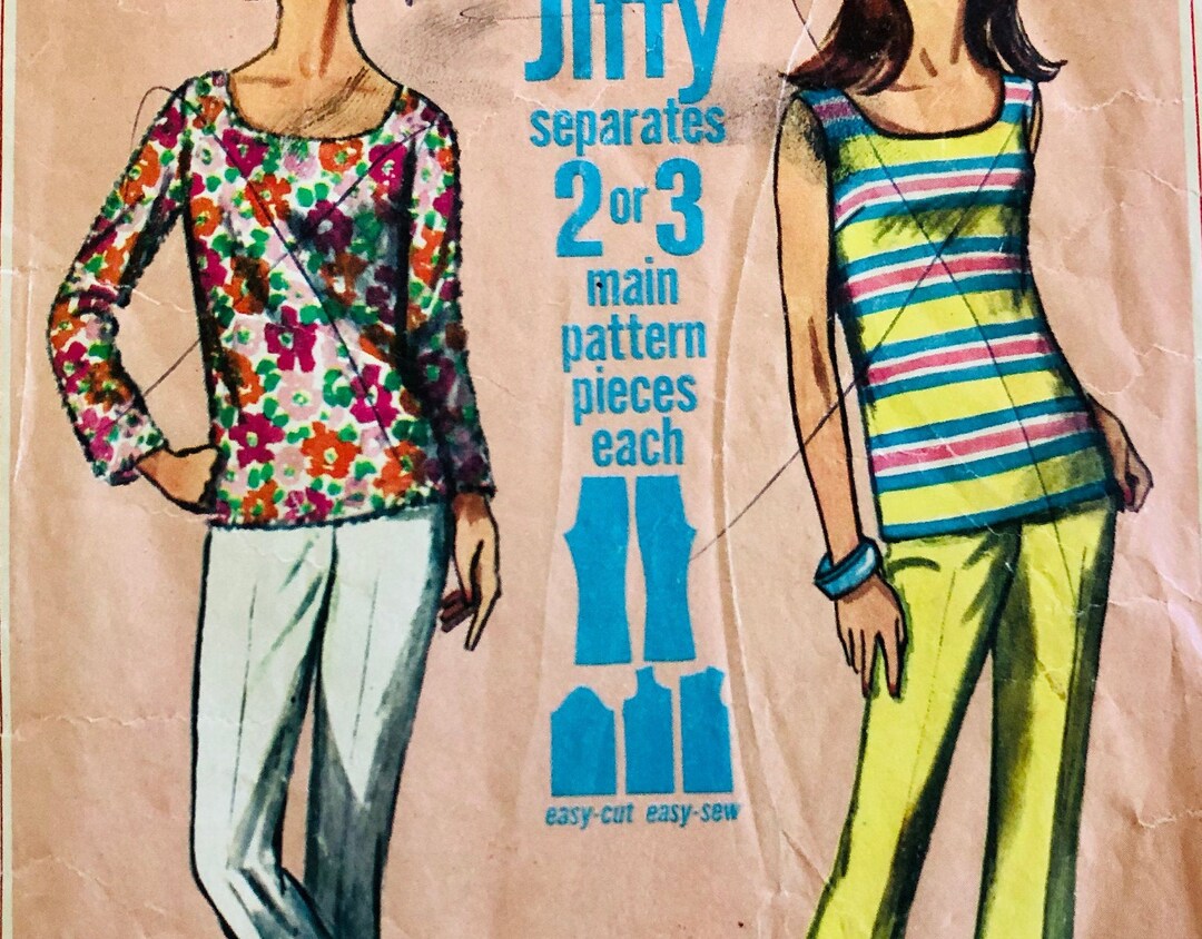Complete 1966 Simplicity 6502 Misses' Jiffy Bell-bottom Pants and ...