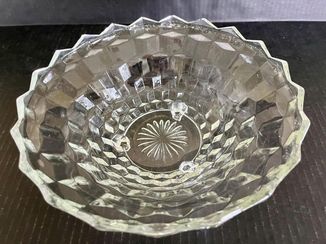 Vintage Indiana Glass Whitehall Console Bowl With Three Feet, Cubist ...