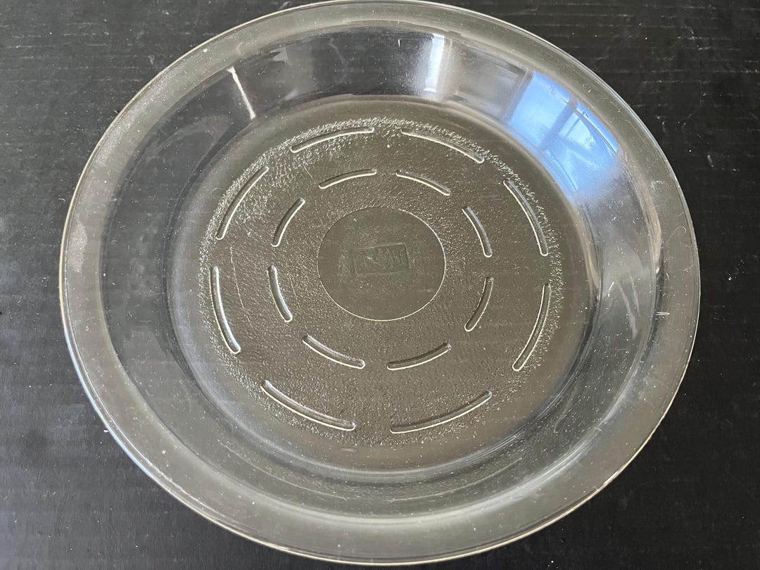 Vintage Glasbake Pie Plate, Clear Glass With Rim, Unique Ridged 'feet ...