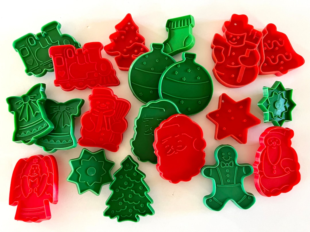 Set of 20 Vintage Heavy Plastic Cookie Cutters With Raised - Etsy