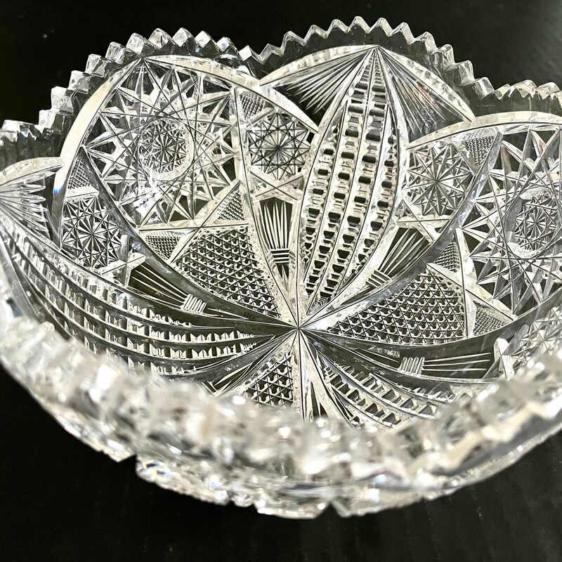 Antique Crystal Punch Bowls - Etsy