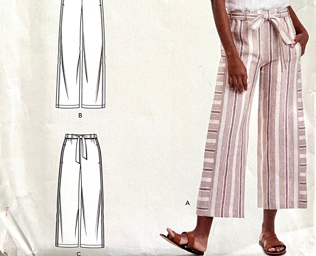 UNCUT 2020 Simplicity 9146 Misses' Pull-on Pants With Side Panel, Elastic at Waist, Side Pockets ...