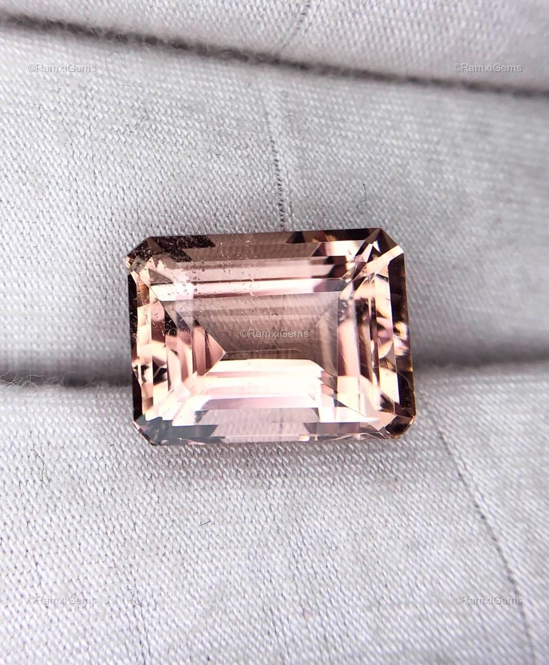 Natural Brilliant Cut Morganite / 5.75 Cts Peach Gemstone/ Octagon ...