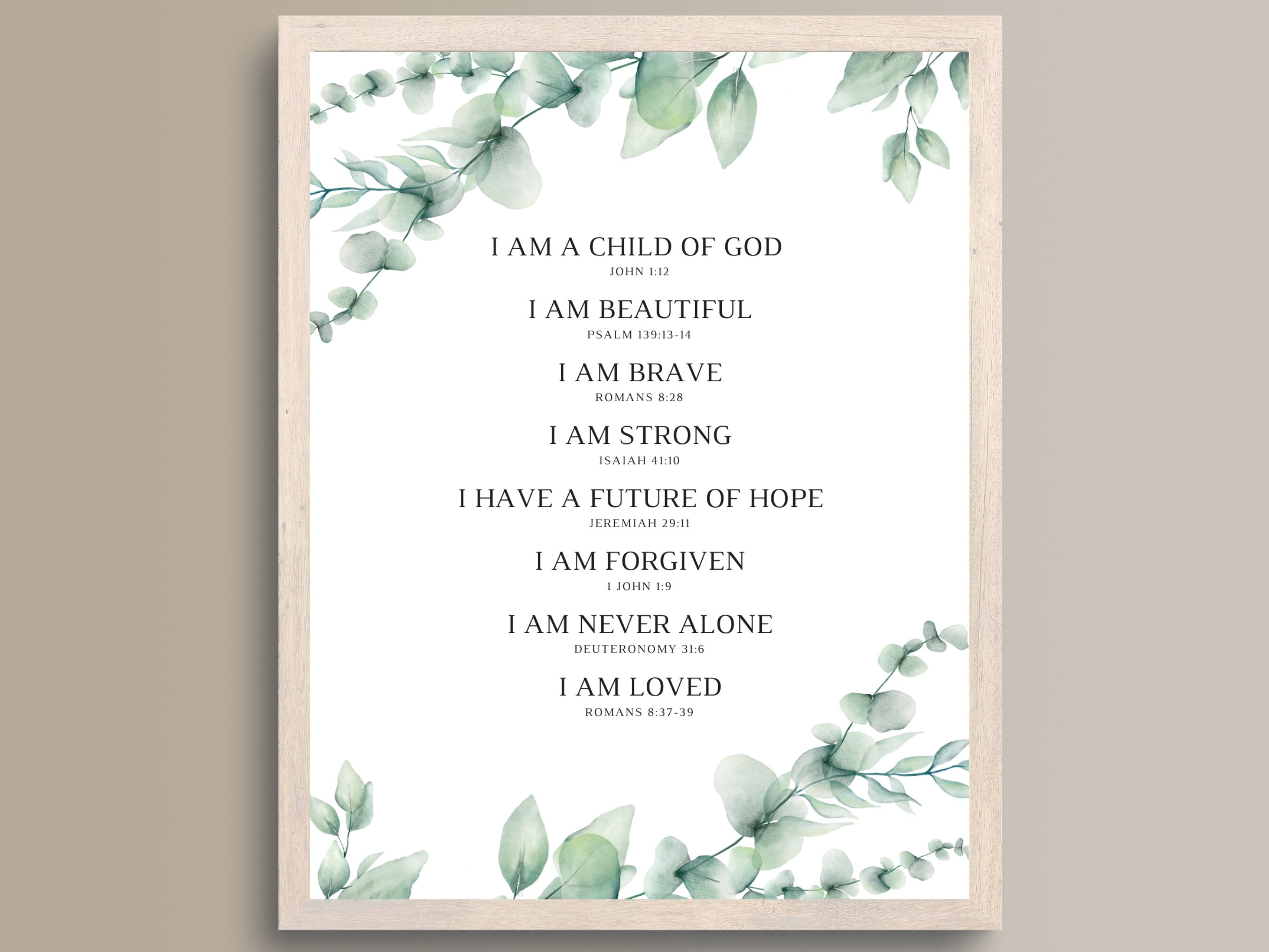 Daily Affirmations Scripture Verse I Am Loved I Am a Child of God ...
