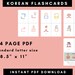 Printable Korean Alphabet Flashcards, Hangul Flashcards, Digital ...