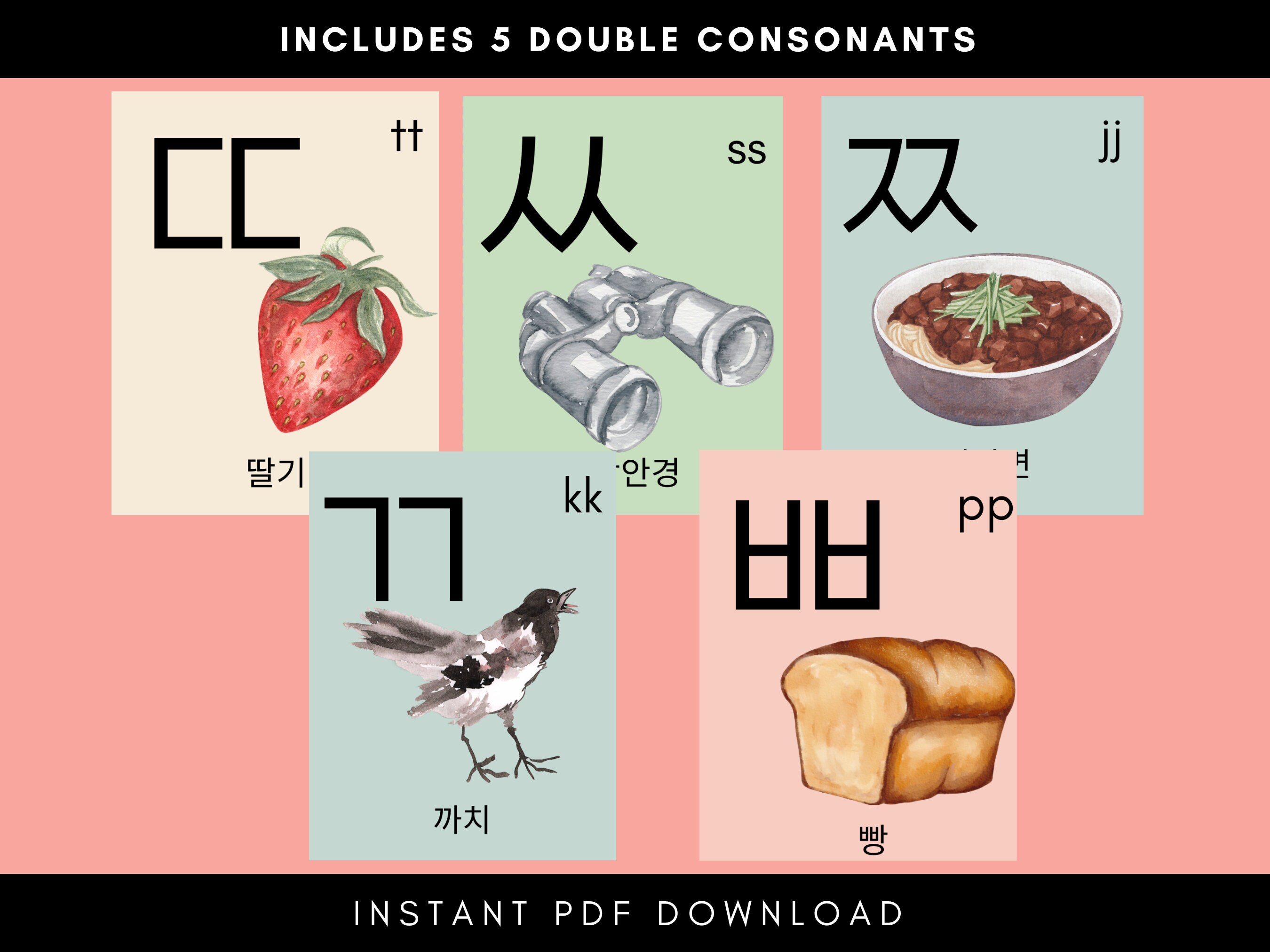 Printable Korean Flashcards Hangul Hangeul With English Sounds Alphabet ...