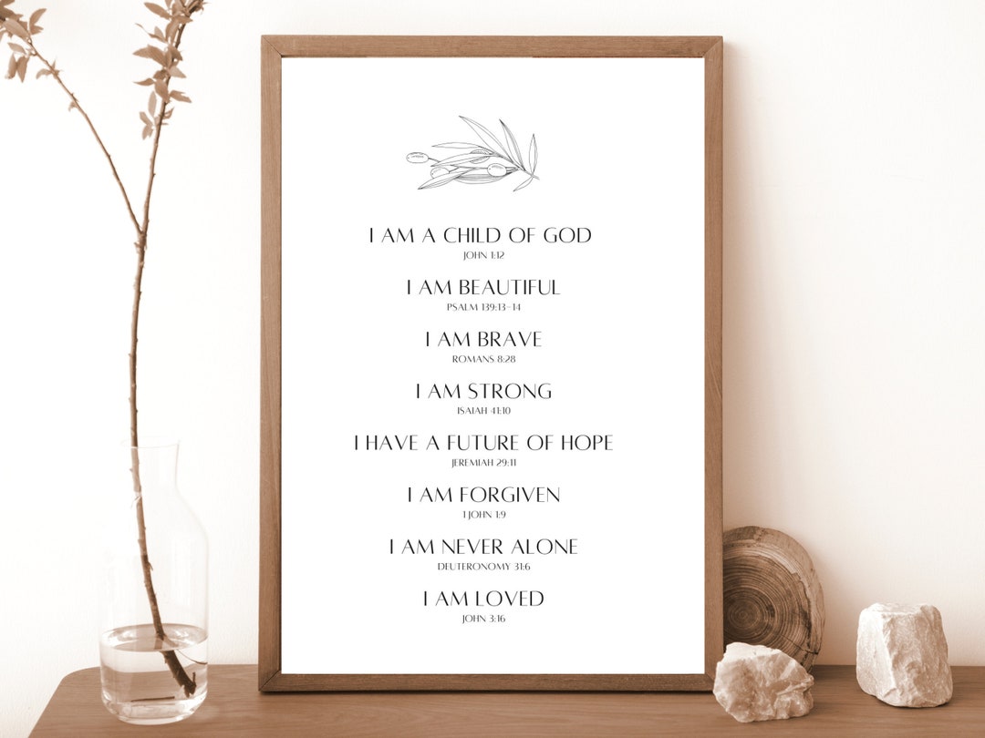 Daily Affirmations Scripture Verse I Am Loved I Am a Child of God ...