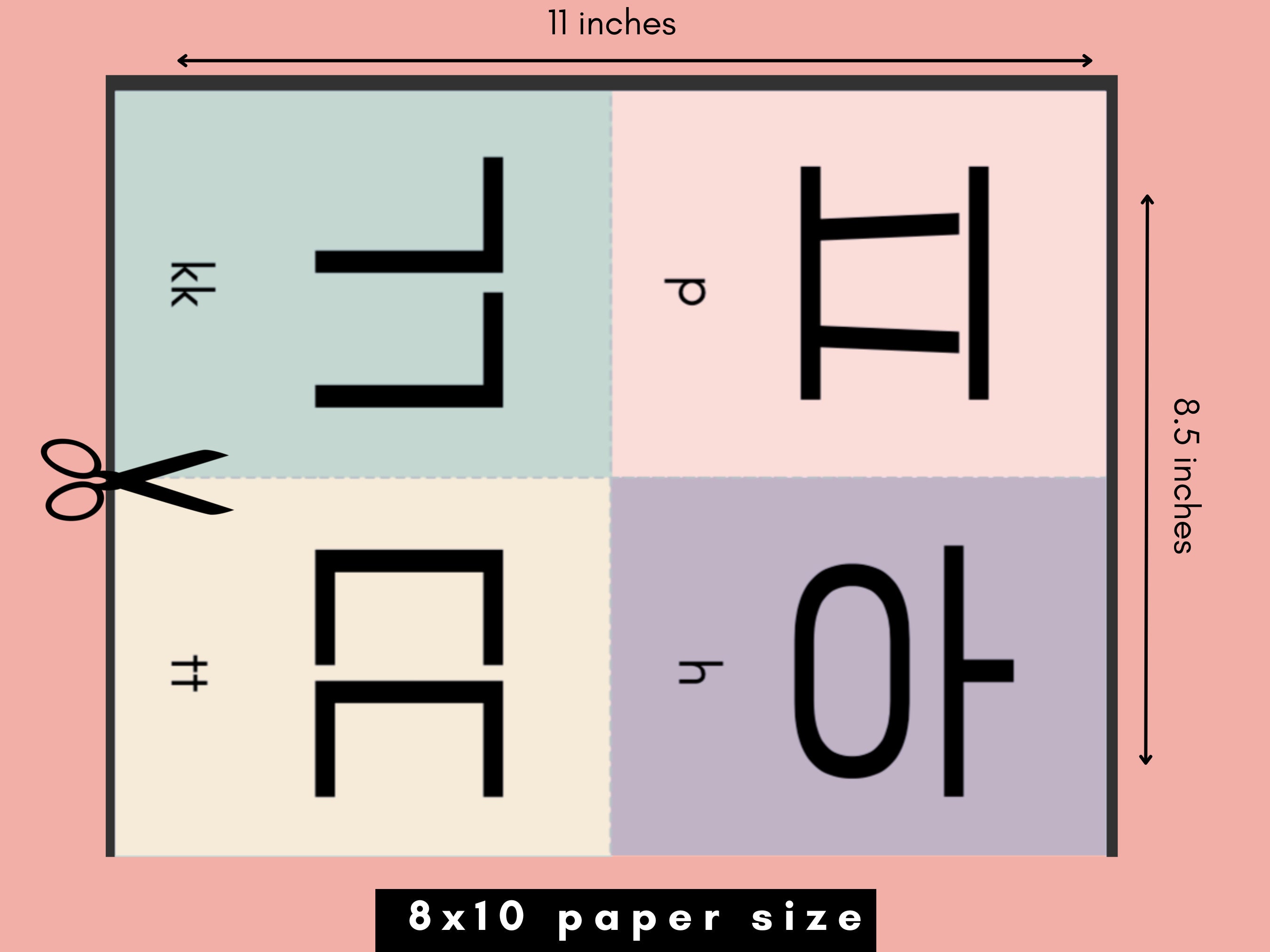 Korean Flashcards Hangul Hangeul With English Sounds Consonants and ...