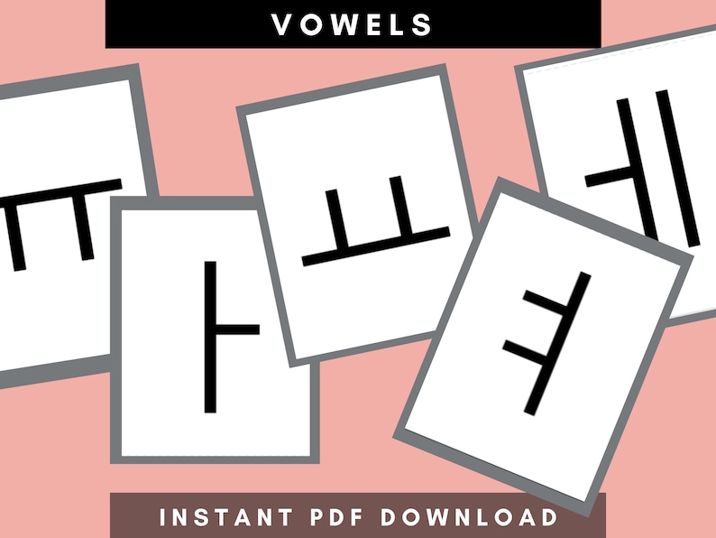 Korean Hangul Flashcards, Alphabet Consonants and Vowels Hangeul Large ...