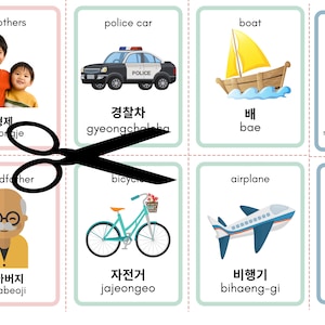 KOREAN FLASHCARDS 146 Words Hangul Hangeul Printable Instant Download ...