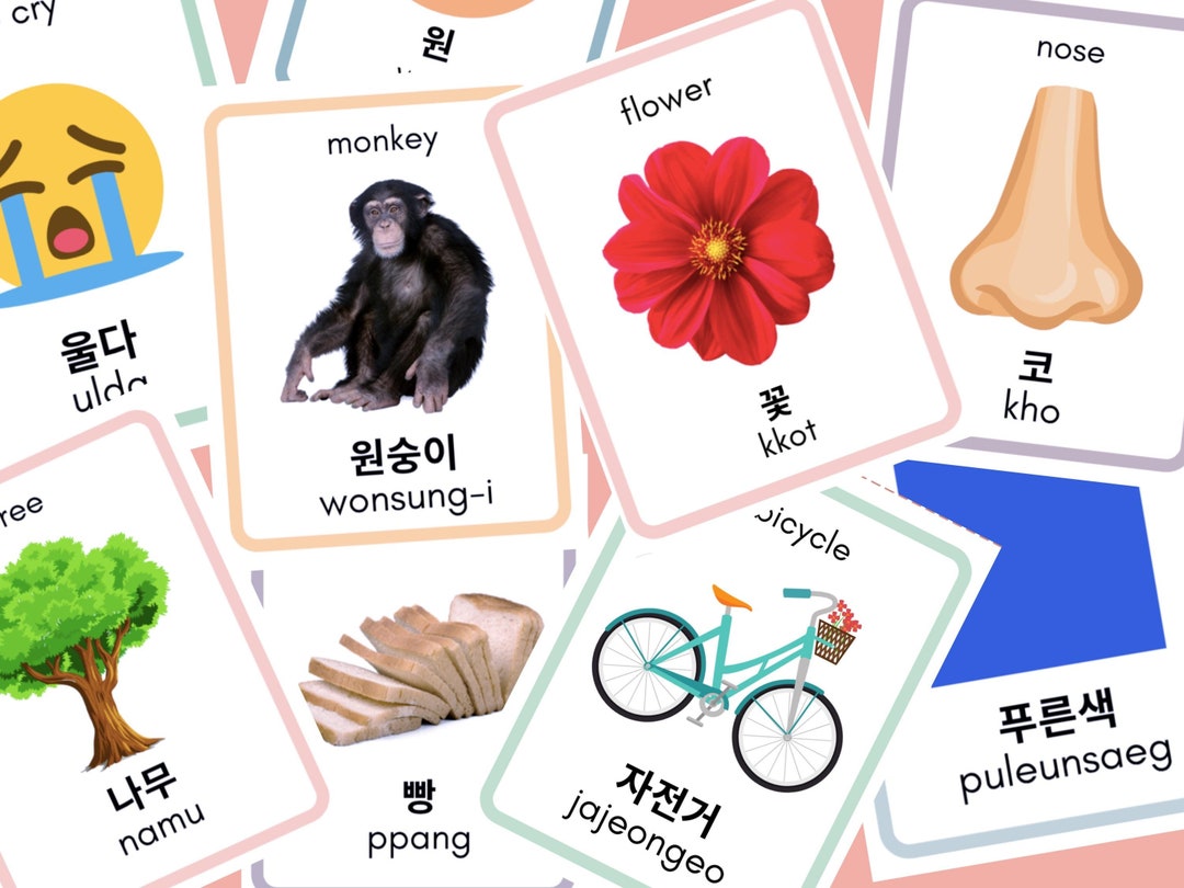 KOREAN FLASHCARDS 146 Words Hangul Hangeul Printable Instant Download ...
