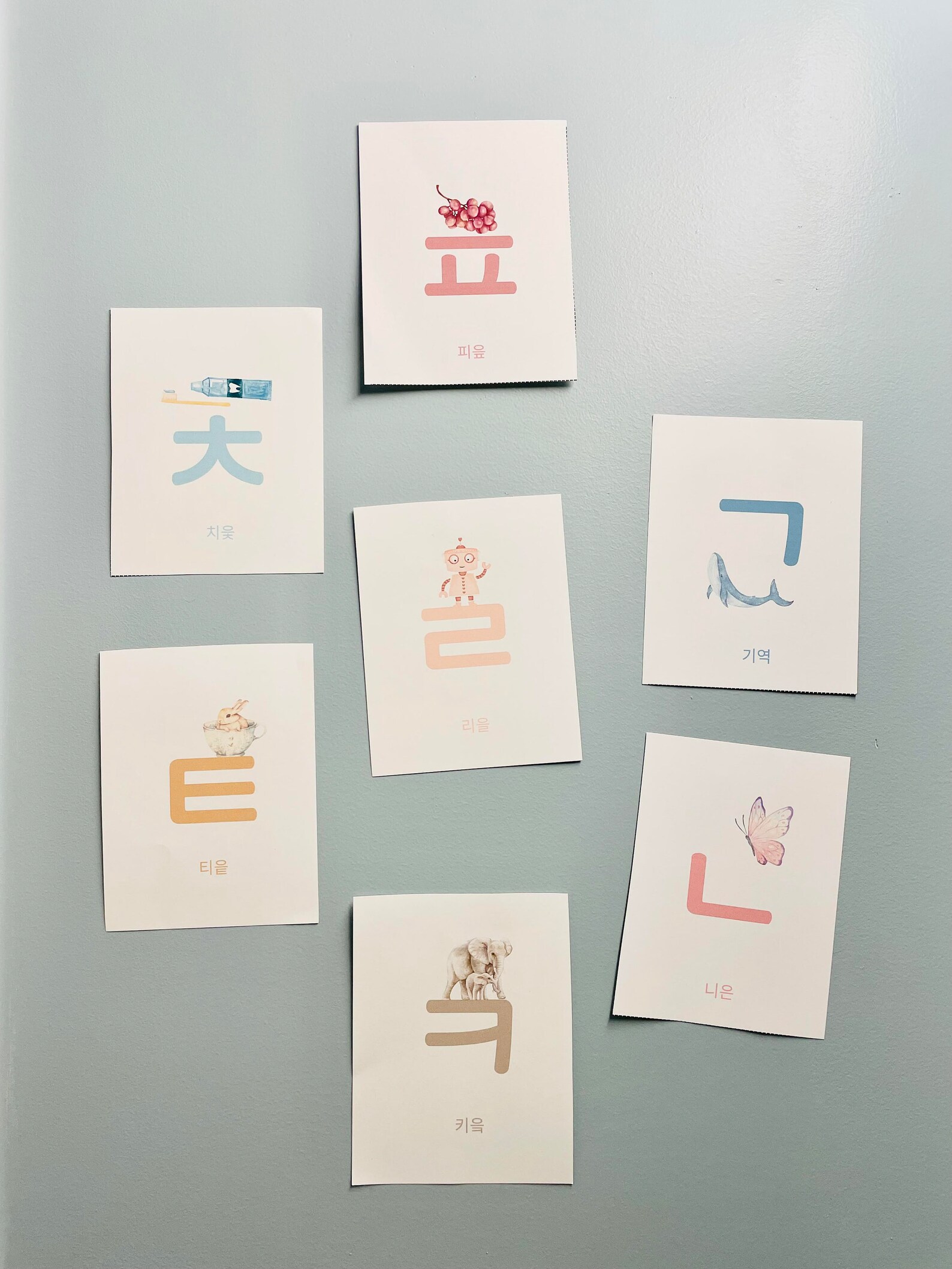 Printable Korean Alphabet Flashcards, Hangul Flashcards, Digital ...