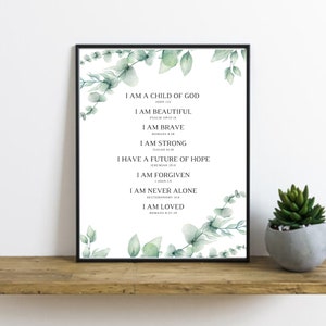 Daily Affirmations Scripture Verse I Am Loved I Am a Child of God ...