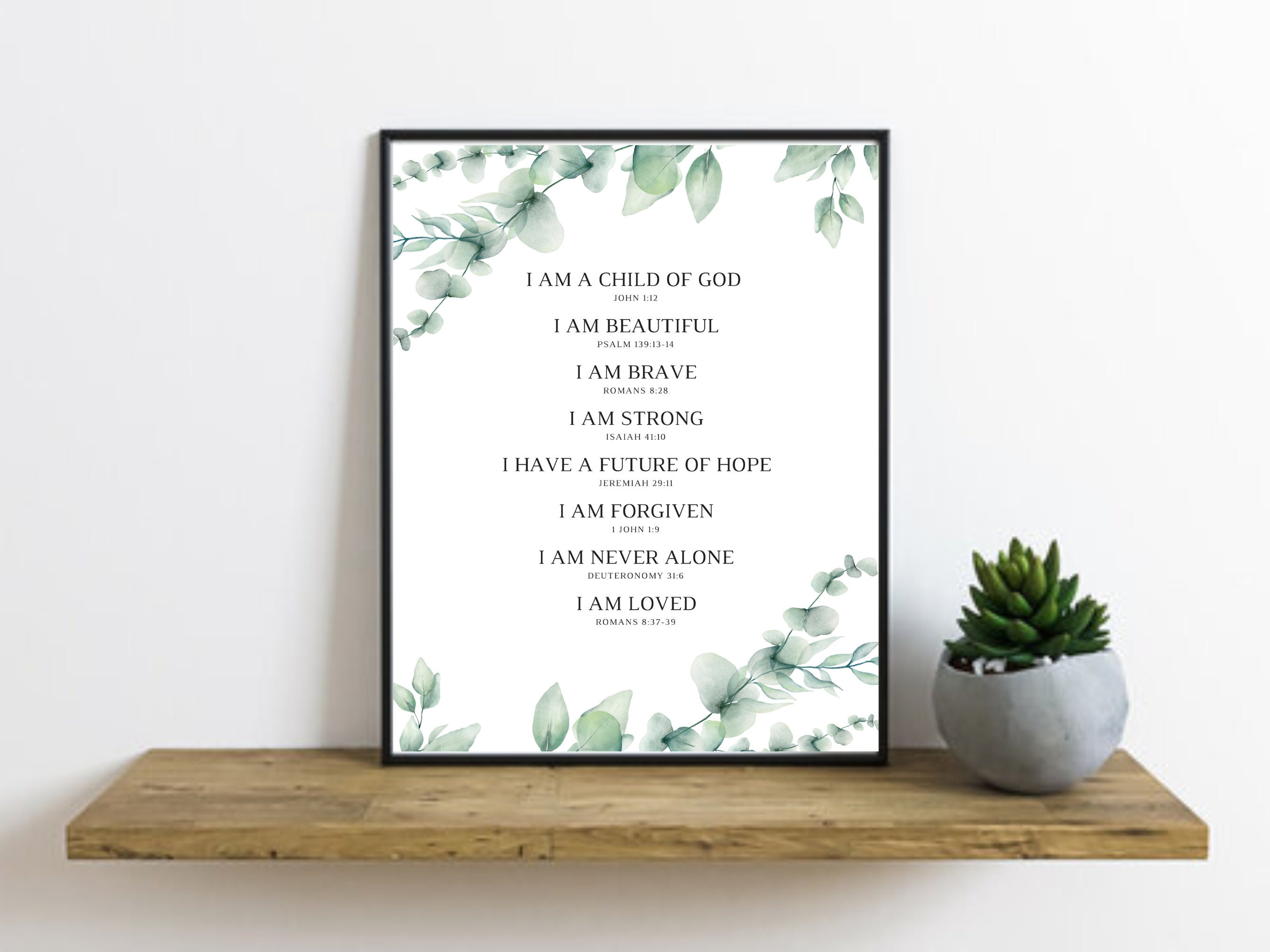 Daily Affirmations Scripture Verse I Am Loved I Am a Child of God ...