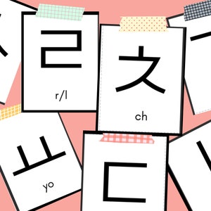 Printable Korean Flashcards Hangul Alphabet With English Sound (PDF) - Etsy