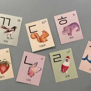 Printable Korean Flashcards Hangul Hangeul With English Sounds Alphabet ...
