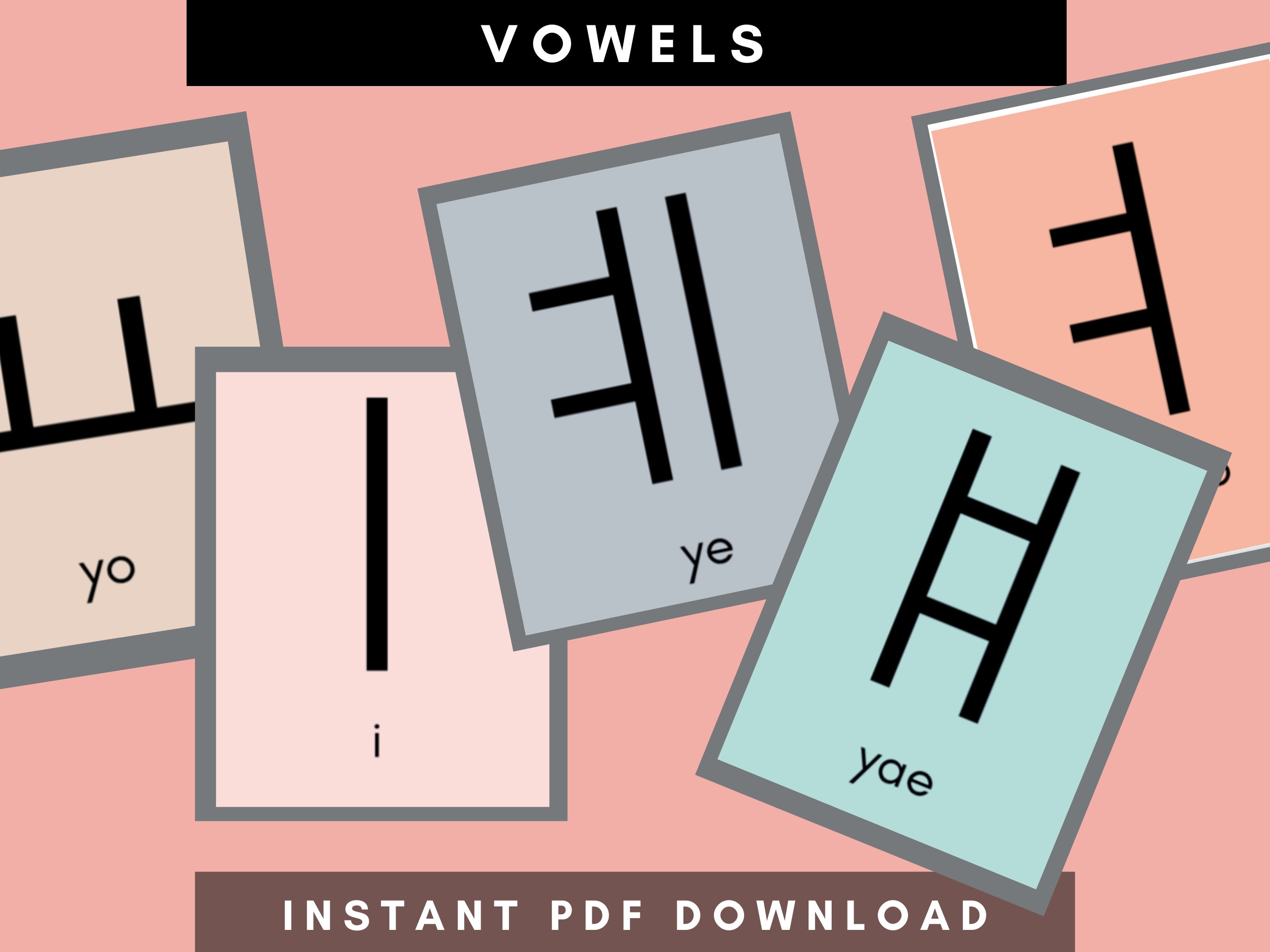 Korean Flashcards Hangul Hangeul With English Sounds Consonants and ...