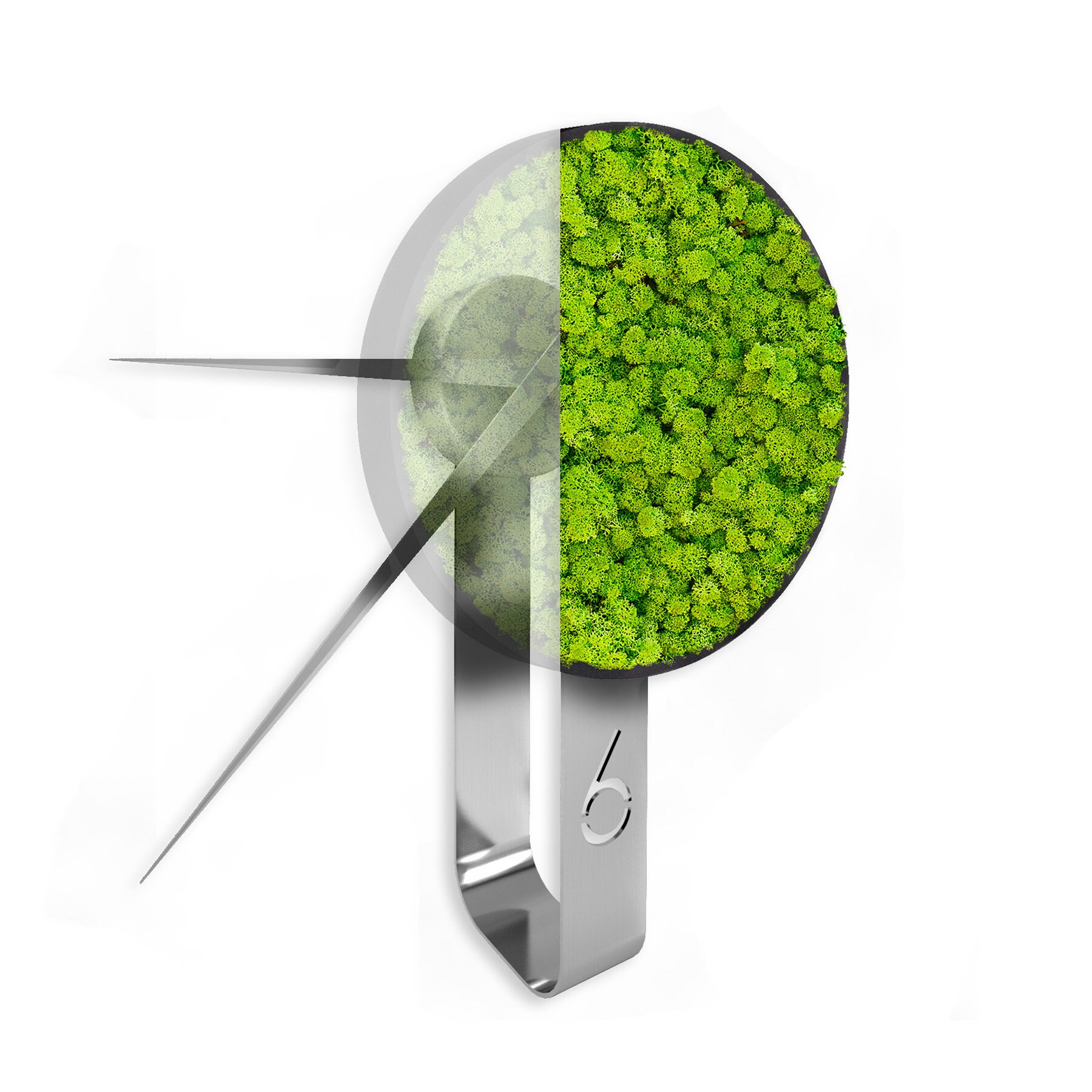 Green Clock, Moss Clock, Handmade Clock, Wall Clock, Decorative Clock ...