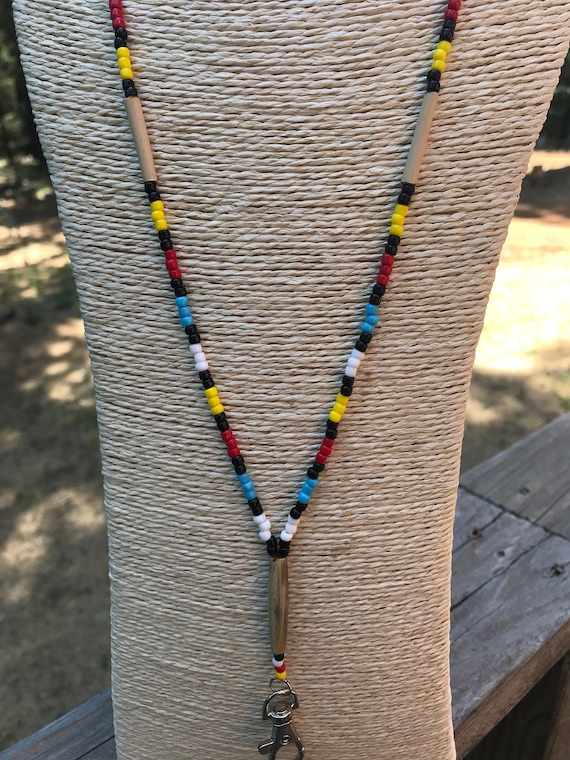 Colors of the Yaqui Flag Beaded Lanyard - Etsy
