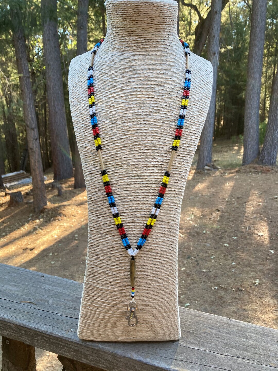 Colors of the Yaqui Flag Double Strand Beaded Lanyard - Etsy