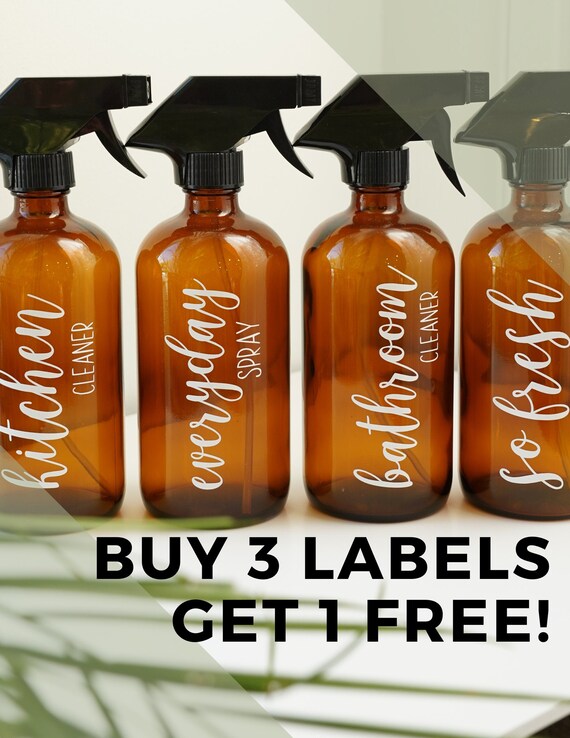 16oz Custom Spray Bottle Label Buy 3 Get 1 FREE Bundle & | Etsy