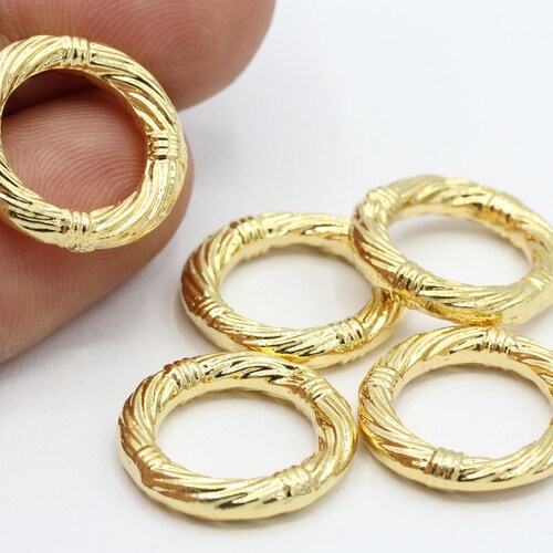 24mm 24 K Shiny Gold Plated Key Chain Ringsplit Key Ring - Etsy