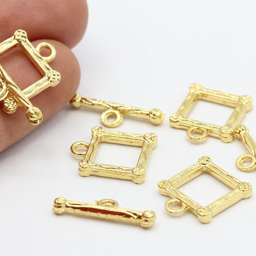 13x17mm 24 K Shiny Gold Plated Toggle Clasp T Bar Lock - Etsy
