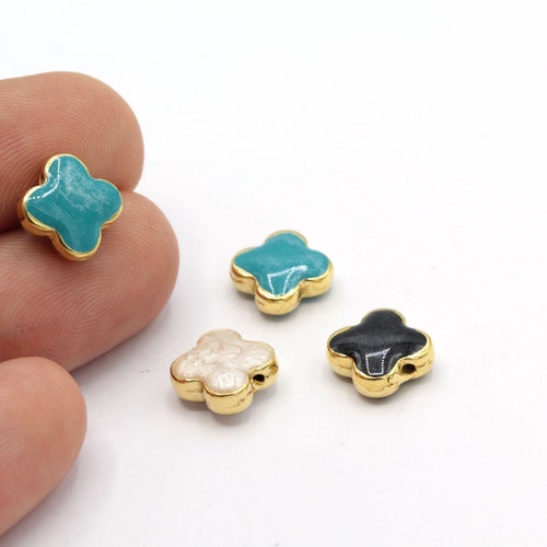 11mm 24 K Shiny Gold Plated Clover Charms Clover Pendants - Etsy