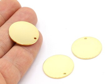 10 Gold 18mm Medium Blank Disc Customizable Ready to Stamp - Etsy