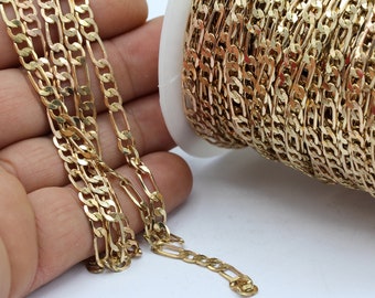 Faceted Curb Chain Raw Brass Tiny Curb Chain Open Link - Etsy