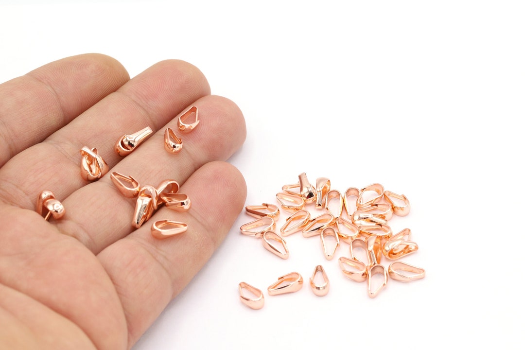 Rose Gold Plated Pendant Bail, Rose Gold Chain Bail, Necklace Bail ...