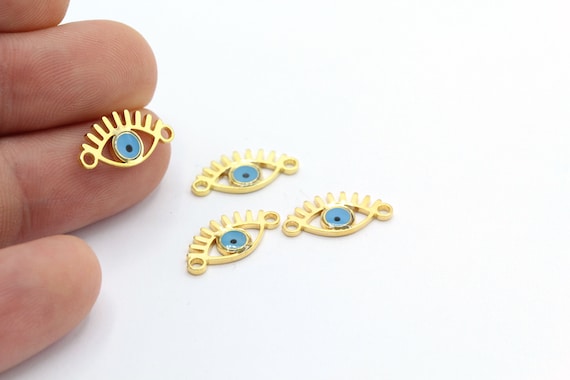 8x165mm 24 K Shiny Gold Plated Eye Pendant Mini Eye Charms | Etsy