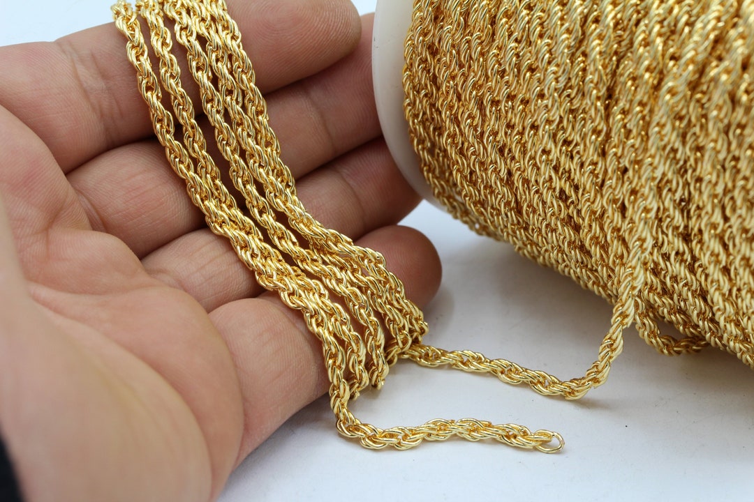 3,5mm 24 K Shiny Gold Plated Mesh Chains , Cable Chains , Rolo Chains ...