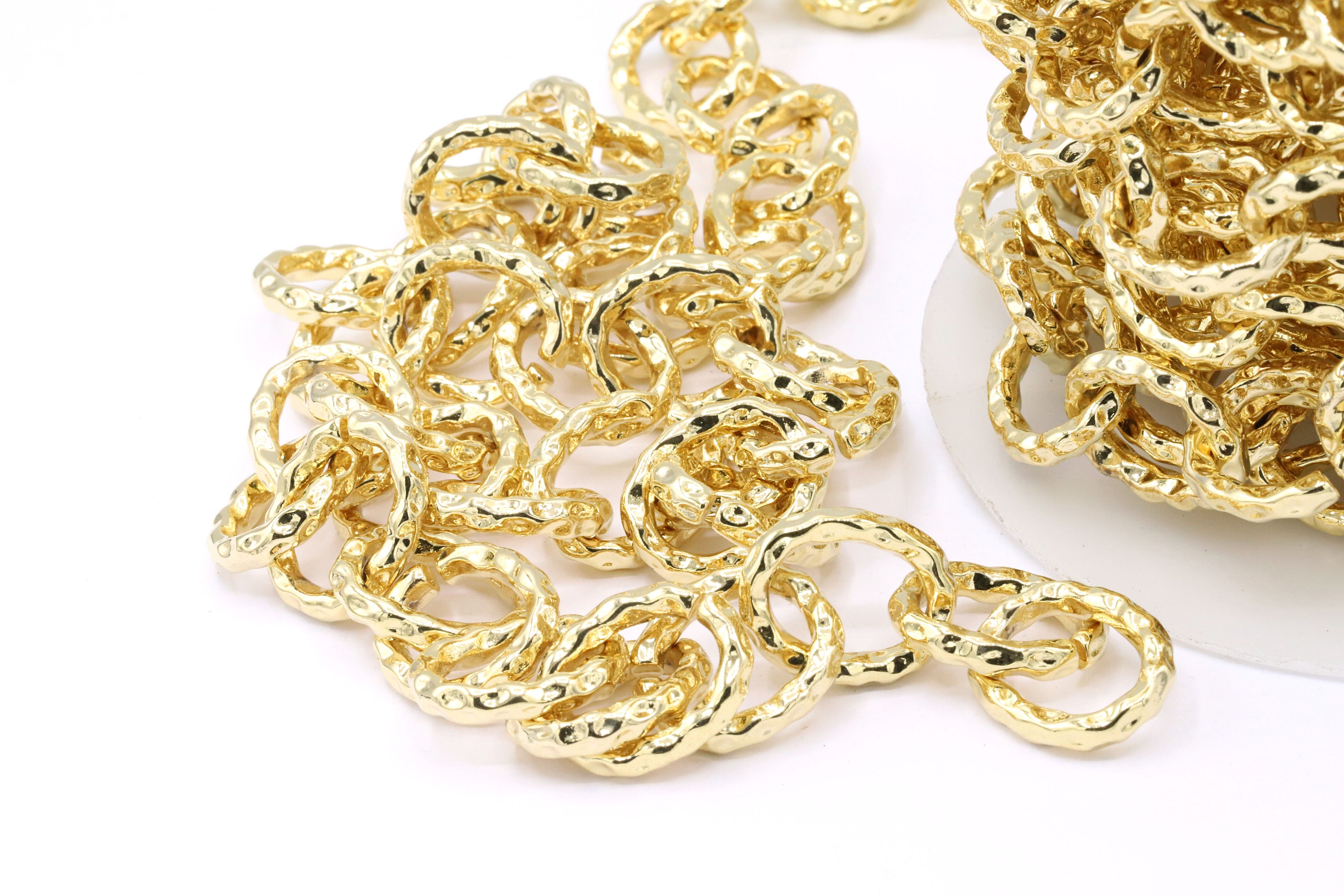 15,5x18,5mm 24 K Shiny Gold Plated Oval Chain, Bulk Chains, Handmade ...