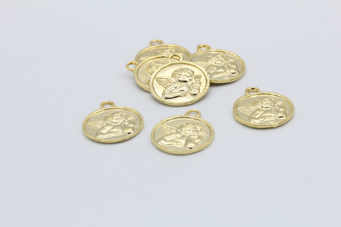 18x21mm 24 K Shiny Gold Plated Angel Coins Greek Coins | Etsy