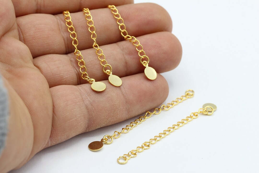 2,5”24 K Shiny Gold Plated Extender Chains , Extension Chains - GLD579 ...