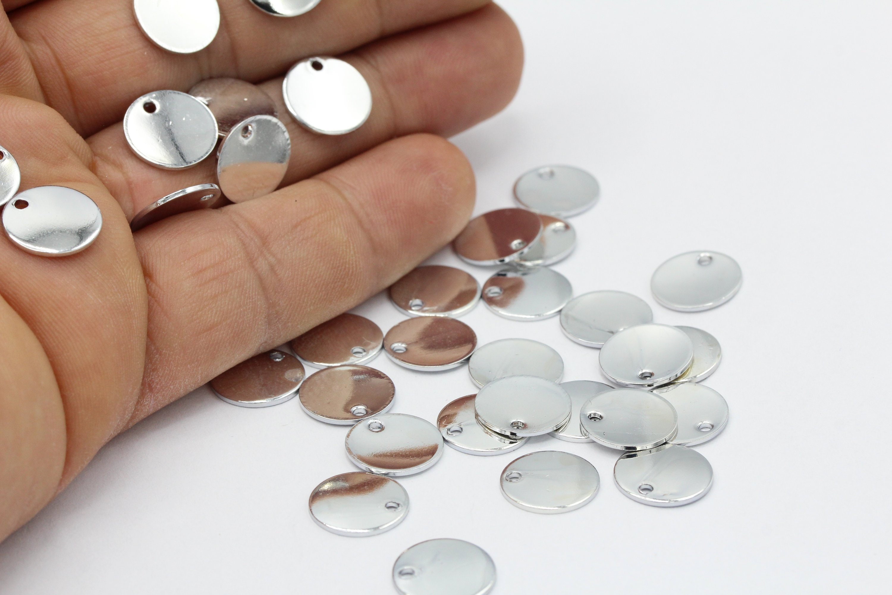 12mm Rhodium Plated Round Disc Stamping Blank Coins - Etsy