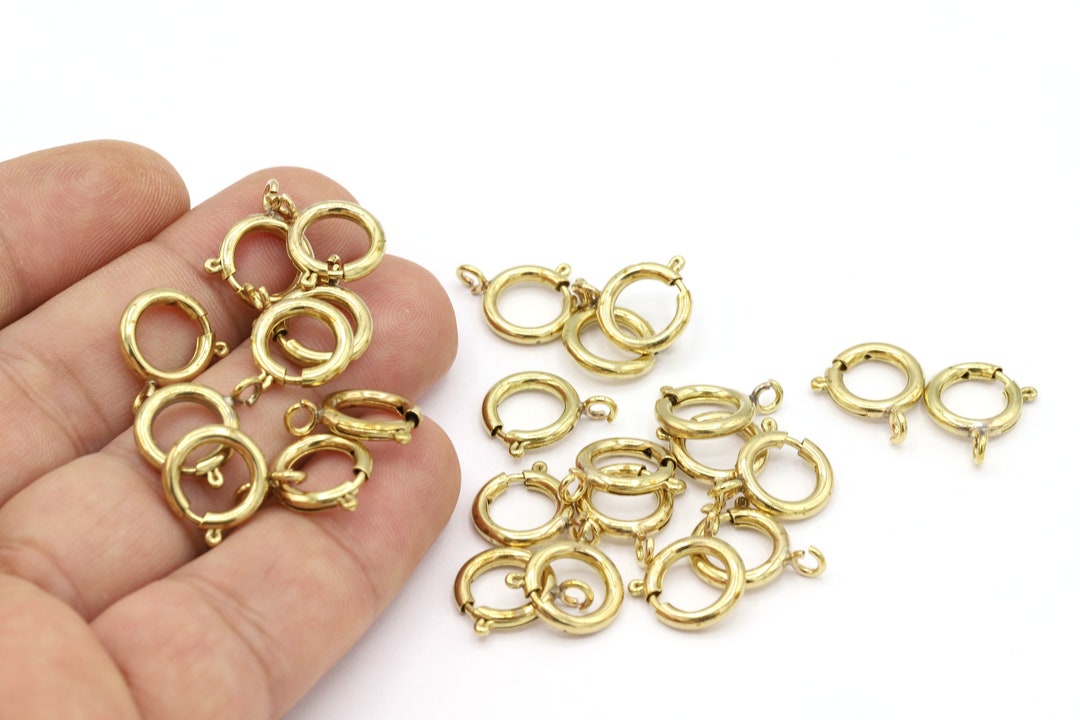 12mm Raw Brass Round Spring Clasp , High Quality Claw Clasp, Raw Brass ...