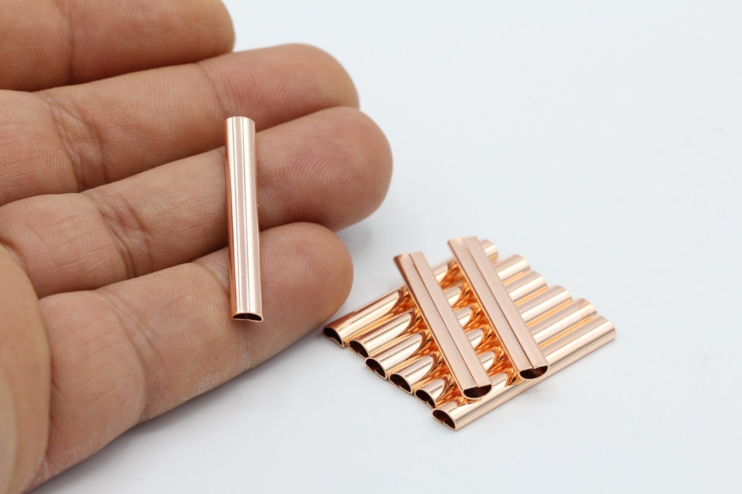 2,5x4x33mm Rose Gold Plated Semi Circle Tubes , Long Semi Circle Tube ...