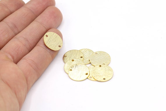 16mm 24 k Shiny gold plated Textured Round Stamping Blanks GLD370 Round ...