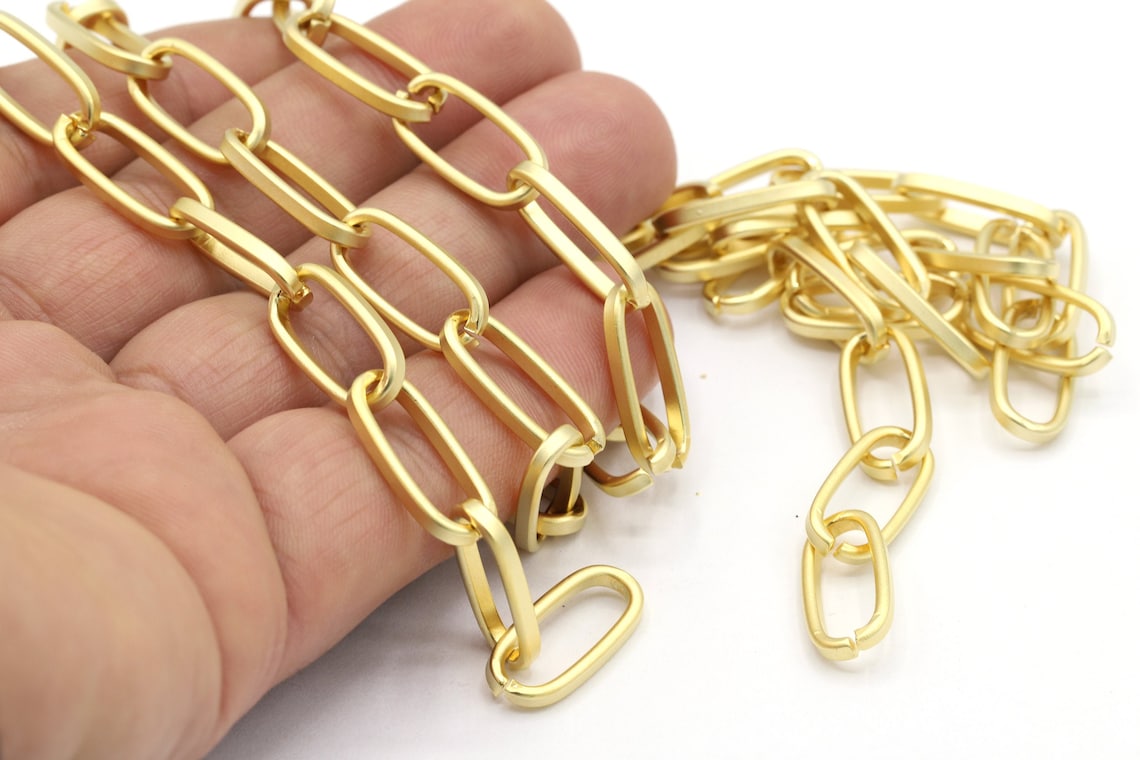 8.5x19mm 24 K Mat Gold Plated Chain Mat Gold Plated Handmade - Etsy