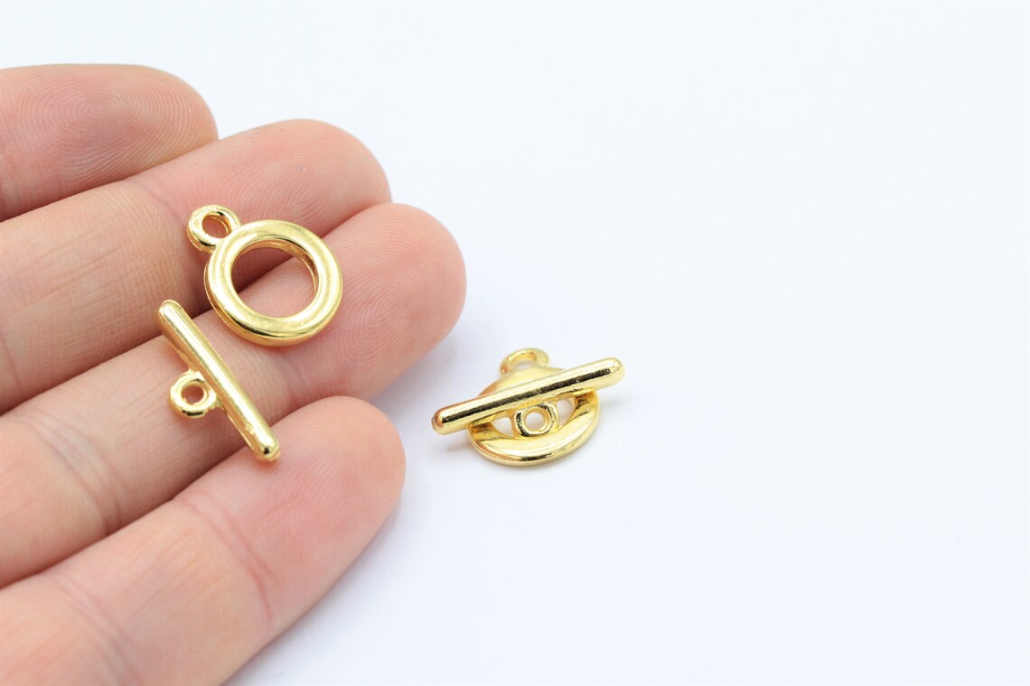 13x17mm 24 k Shiny Gold Plated Toggle Clasp T Bar Lock | Etsy