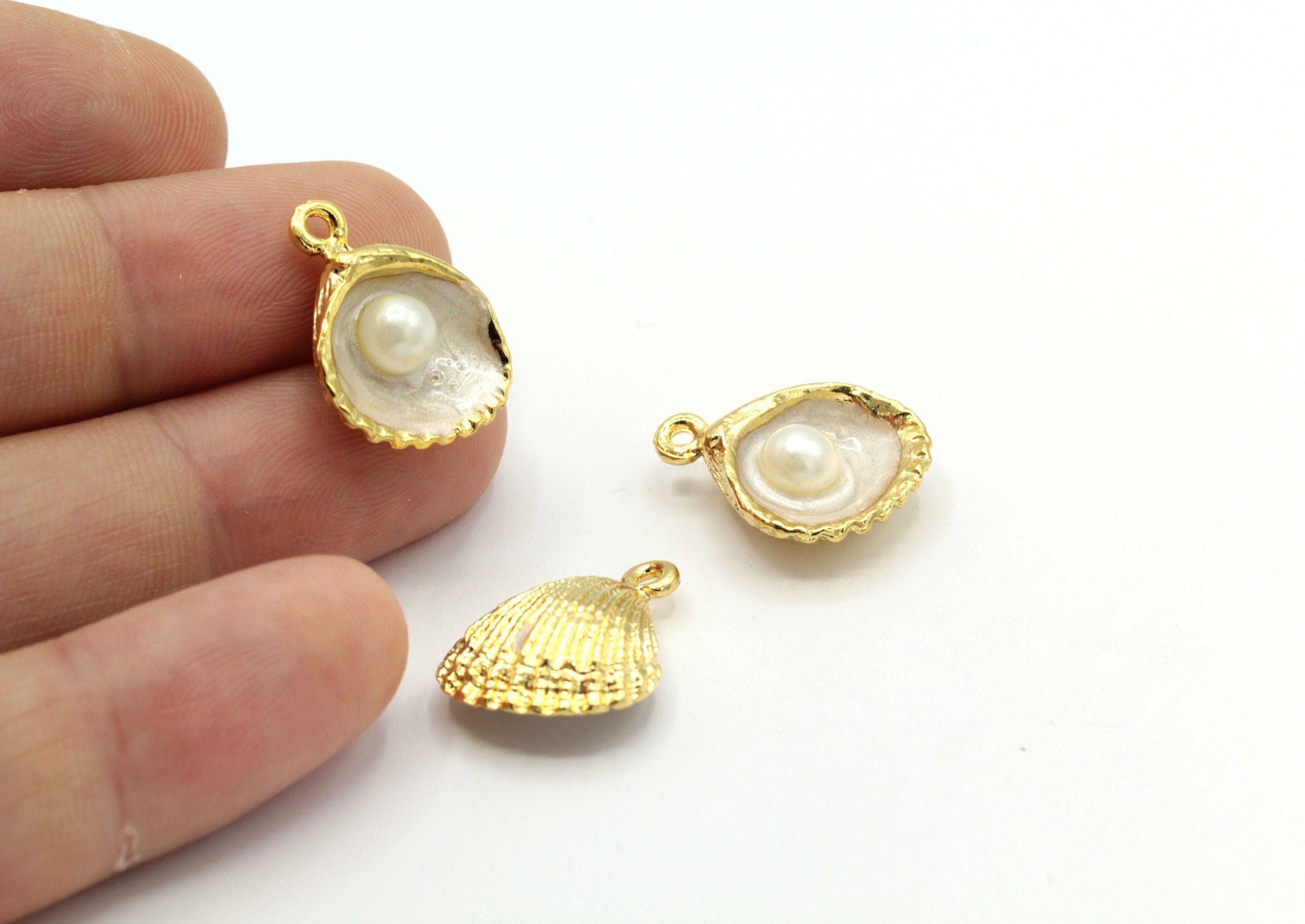 15x20mm 24 k Shiny Gold Plated Pearl Shell Pendants Pearl | Etsy
