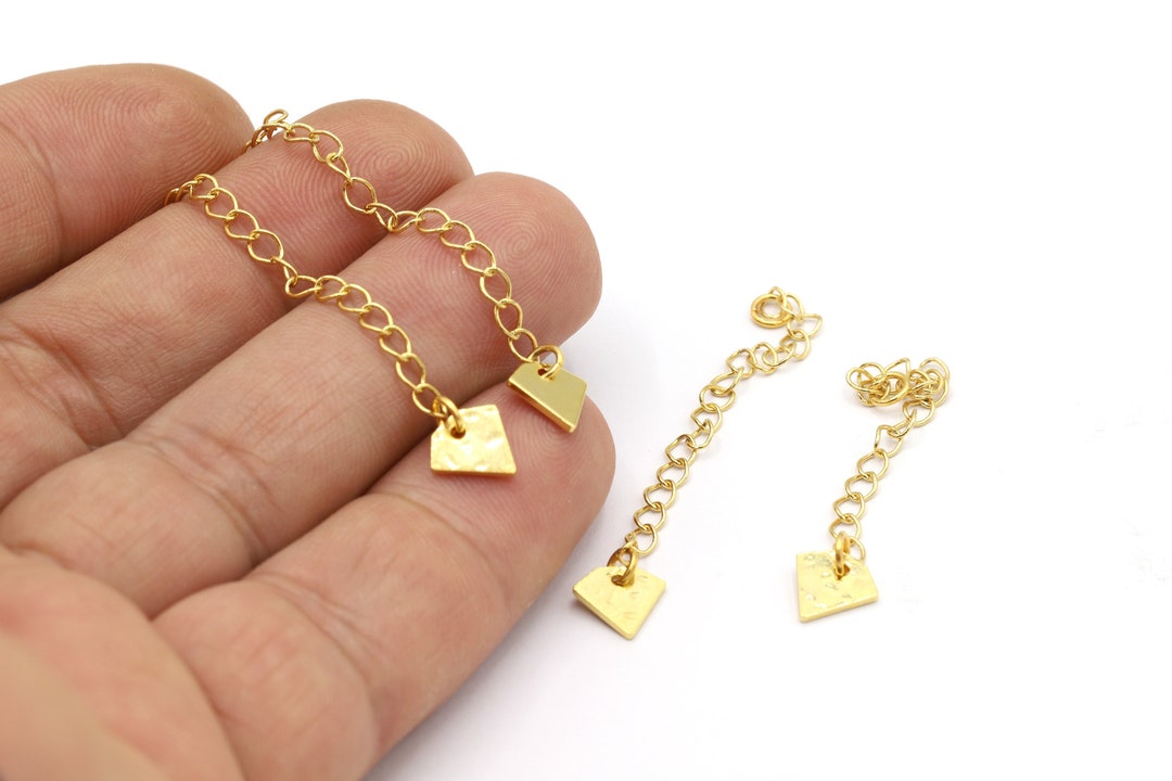 2,5” 24 K Shiny Gold Plated Extender Chains, Extension Chains,extender ...