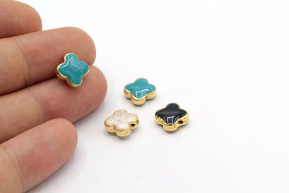 11mm 24 K Shiny Gold Plated Clover Charms Clover Pendants | Etsy