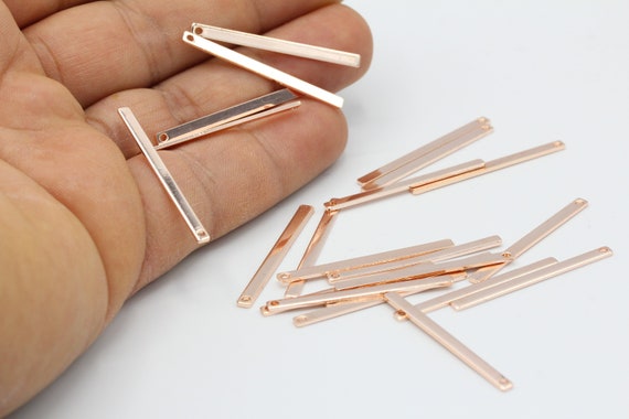 2x35mm Rose Gold Plated Bar Long Square Bar Long Bar - Etsy